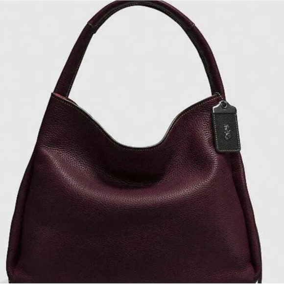 Coach | Bags | Coach 941 Bandit Hobo 39 Natural Pebble Leather Oxblood ...